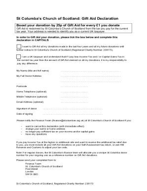 Fillable Online Charity Gift Aid Declaration single donation10+ Charity ...