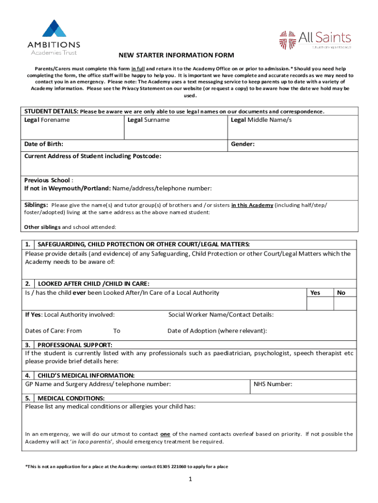 Fillable Online Fill - Free fillable HMRC New Starter Checklist 2020 ...