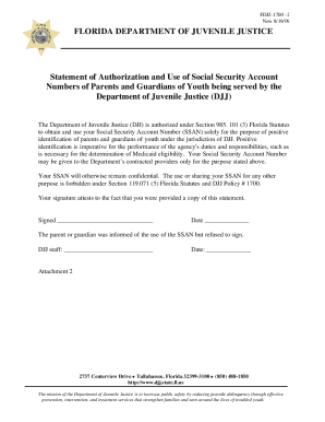 Fillable Online FLORIDA DEPARTMENT OF JUVENILE JUSTICE ... - djj.state ...