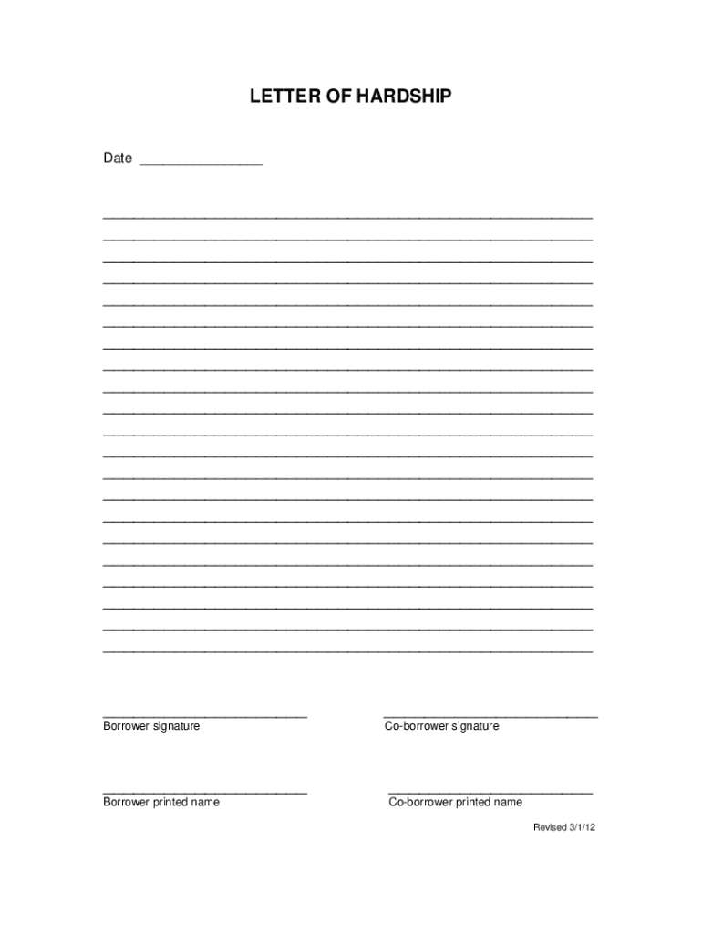 Fillable Online 2021 Hardship Letter - Fillable, Printable PDF & Forms ...
