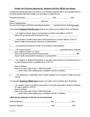 Fillable Online FFCRA Request for Emergency Paid Sick Leave form Fax ...