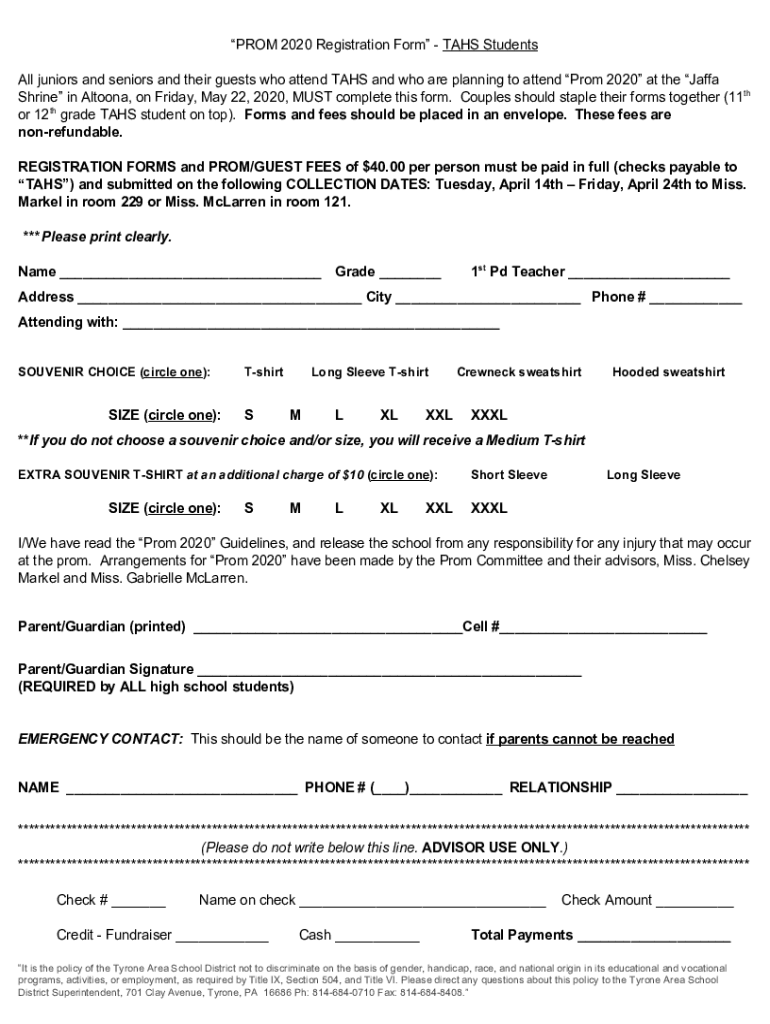 Fillable Online Prom Registration Form TemplateJotForm Fax Email Print ...