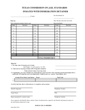 Fillable Online TEXAS COMMISSION ON JAIL STANDARDS - tcjs.state.tx.us ...