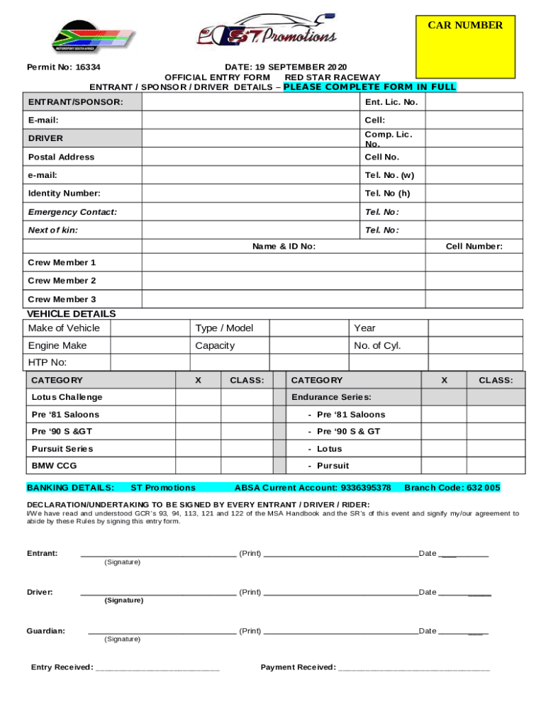 Historic Racing Doc Template | pdfFiller