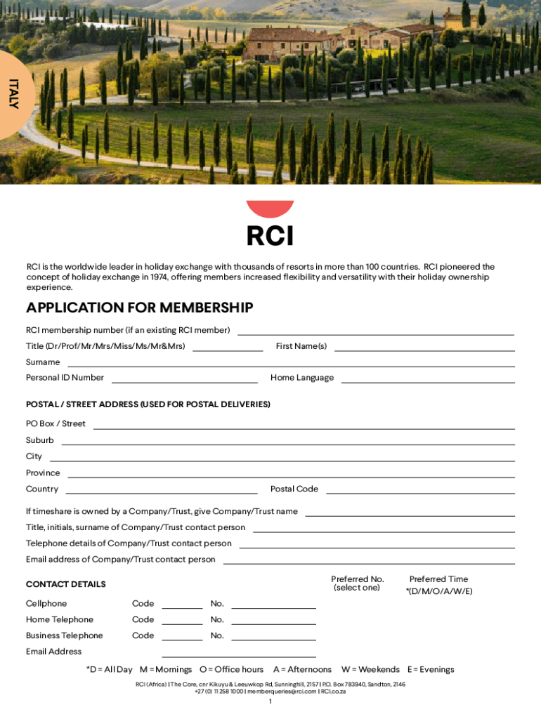 Fillable Online RCI Affiliated Resort Network Well-Represented on ...