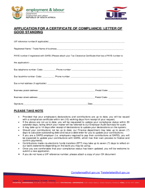 Fillable Online UIF launches e-compliance certificate system - Labour Gov Za Fax Email Print ...