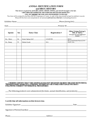 Fillable Online 20Animal ID and Drug Form Revised for COVID show Fax ...