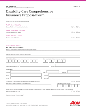Fillable Online Aon Claims Consulting Services - Aon Insurance Claims ...