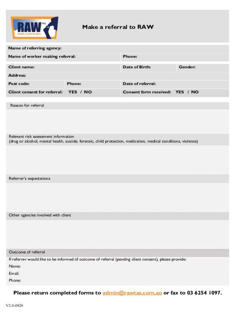 Fillable Online External Provider referral form Fax Email Print - pdfFiller