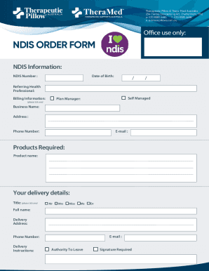 Fillable Online NDIS Order Form Fax Email Print - pdfFiller