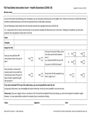Fillable Online FSQ4 Form - F10 Food safety instructions Fax Email ...