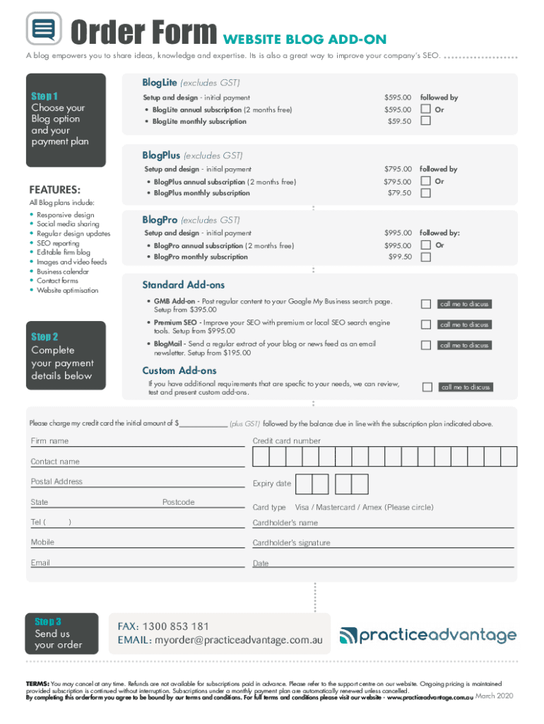 Fillable Online Add a Custom Online Order Form to Your Website Without ...