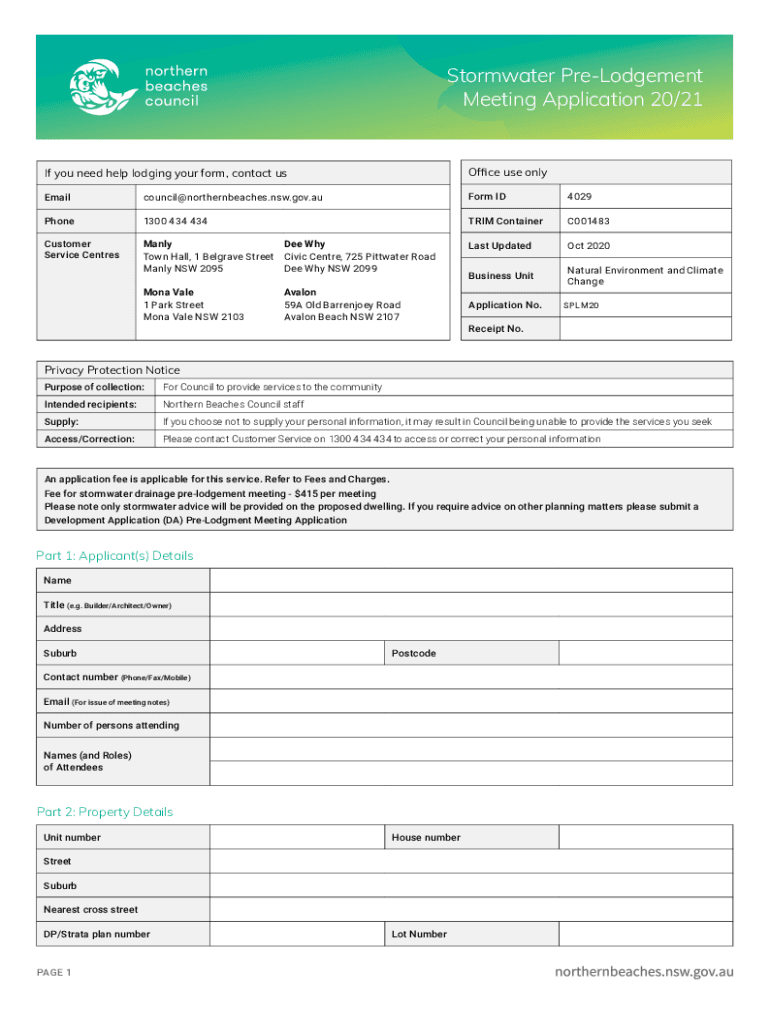Fillable Online Stormwater Permit Application Forms and Permit Fees ...