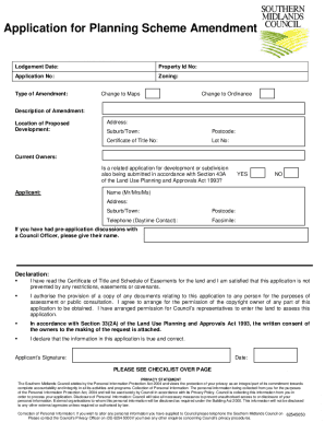 Fillable Online Planning Scheme Amendment - southernmidlands.tas.gov.au ...