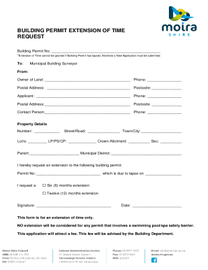 Fillable Online BUILDING PERMIT EXTENSION OF TIME REQUEST Fax Email ...