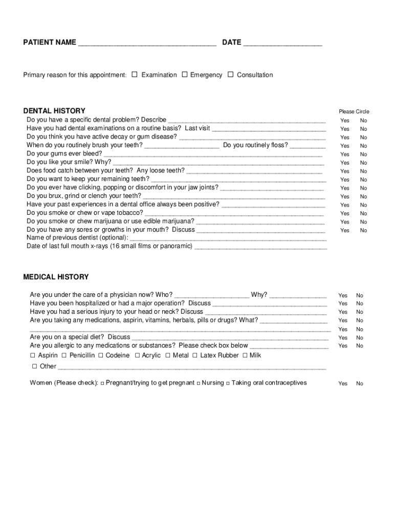 Fillable Online Sleep History/Exam/Workup Questionnaire Patient NAME ...