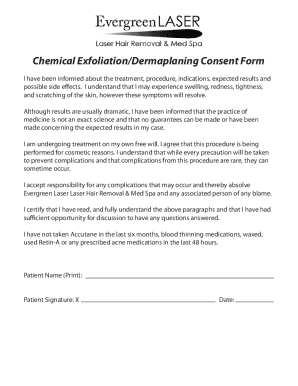 Fillable Online DERMAPLANING CONSENT FORM - Associated Skin Care ...