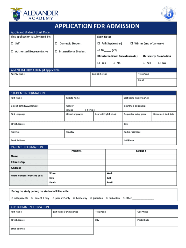 Fillable Online AA-Student-Application-form Fax Email Print - pdfFiller