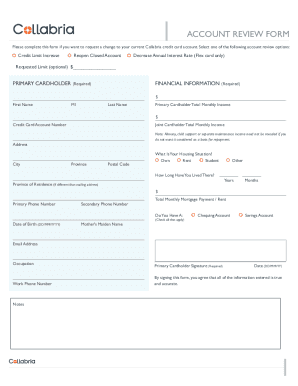 Fillable Online Account Review Request Form - gnhwpca.com Fax Email ...