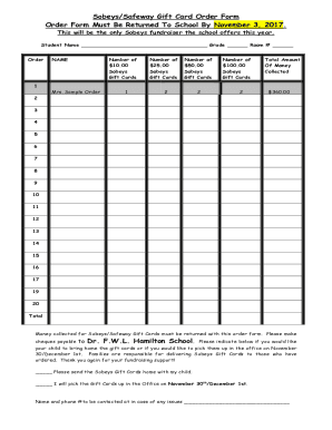 Fillable Online Sobeys/Safeway Gift Card Order Form Order Form Must Be ...