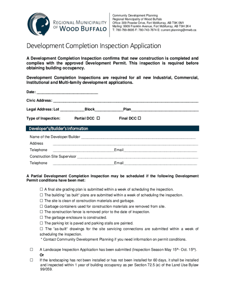Fillable Online Landscape Inspection Application - Regional ...