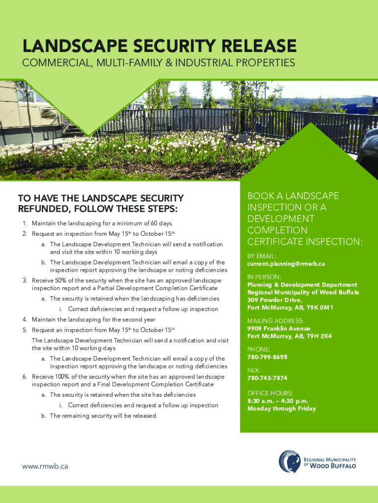 Fillable Online Landscape Inspection Application Fax Email Print ...