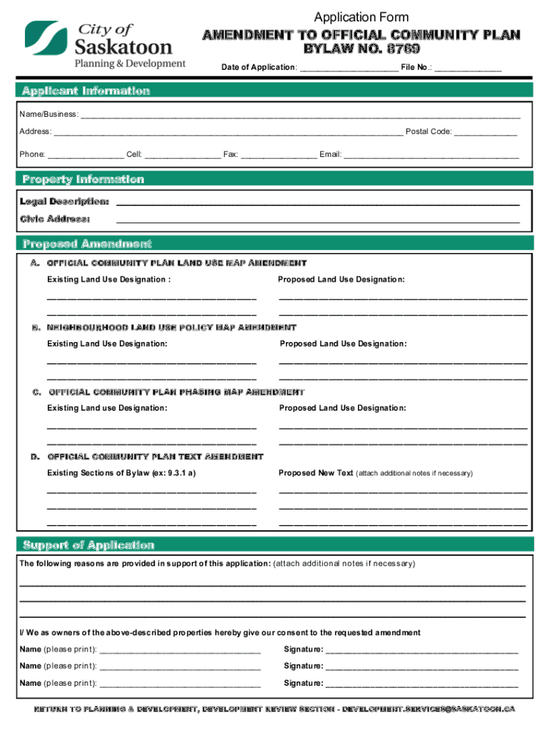 Fillable Online Application Form - Saskatoon Fax Email Print - pdfFiller