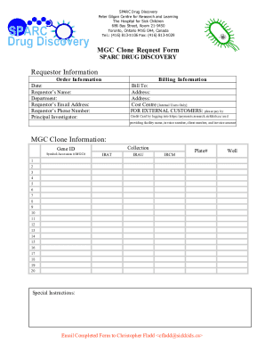 Fillable Online SPARC MGC Request Form Fax Email Print - pdfFiller