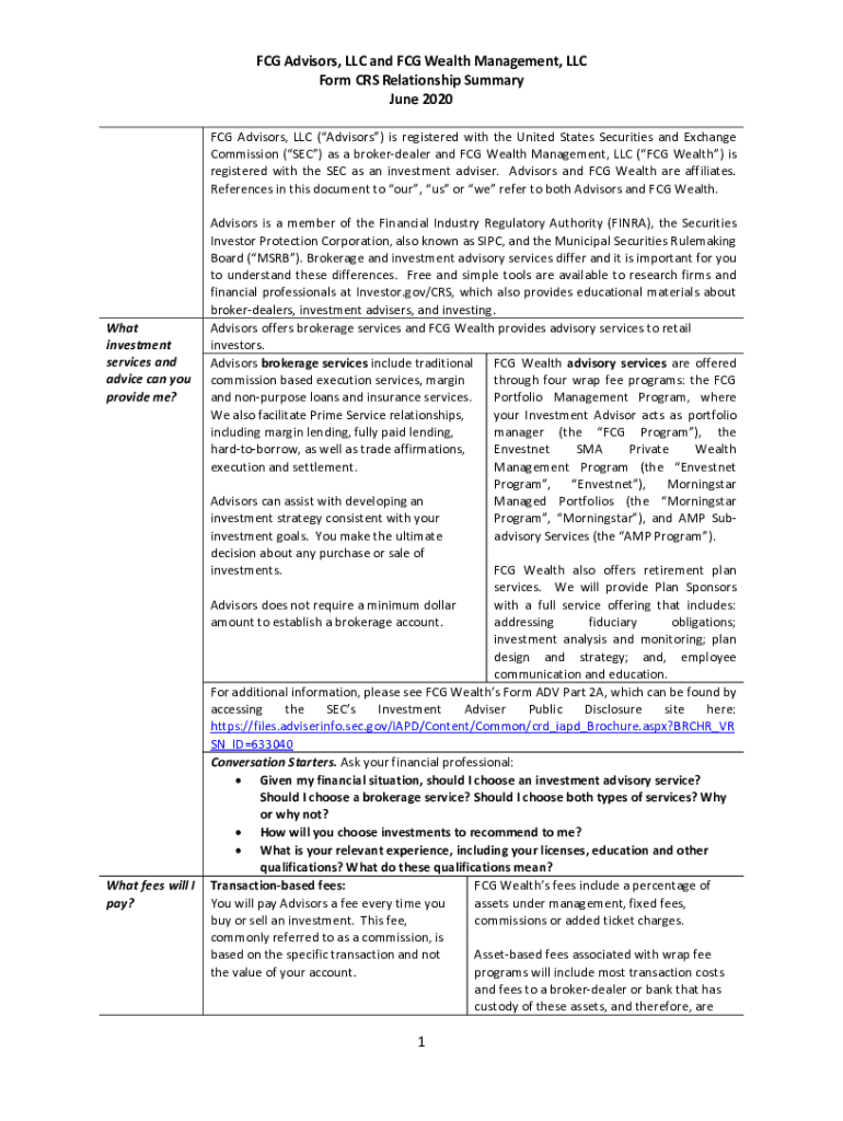 Fillable Online FCG Form CRS FINAL 5-13-20.docx Fax Email Print - pdfFiller