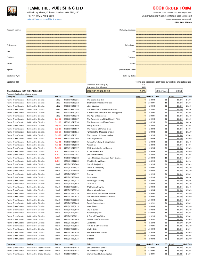 Fillable Online 2020-Book-Order-Form-Winter-Spring-V1.xlsx Fax Email Print - pdfFiller