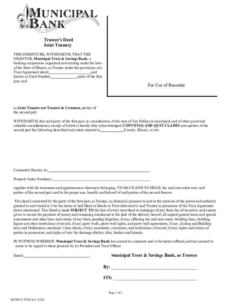 Fillable Online 4075.12 REV APPENDIX 1 SAMPLE TRUST DEED TRUST DEED ...