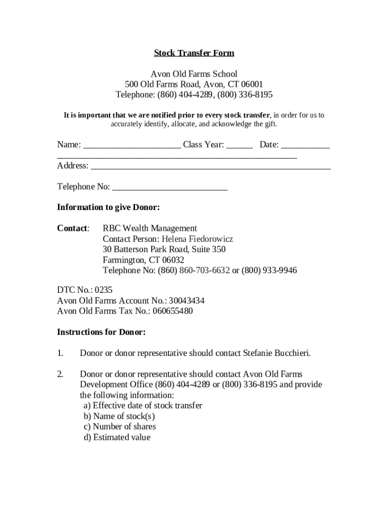 Stock Ination Sheet Doc Template | pdfFiller