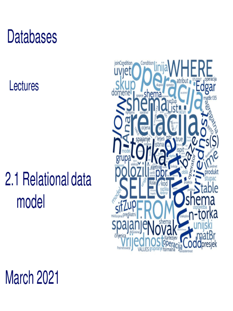 Fillable Online Databases 2.1 Relational data model March 2021 - FER Fax Email Print - pdfFiller