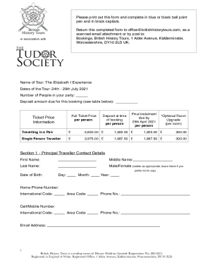 Fillable Online Please print out this form and complete in blue or ...