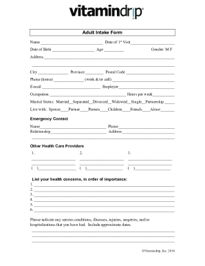 Fillable Online New Member Intake Form Fax Email Print - pdfFiller