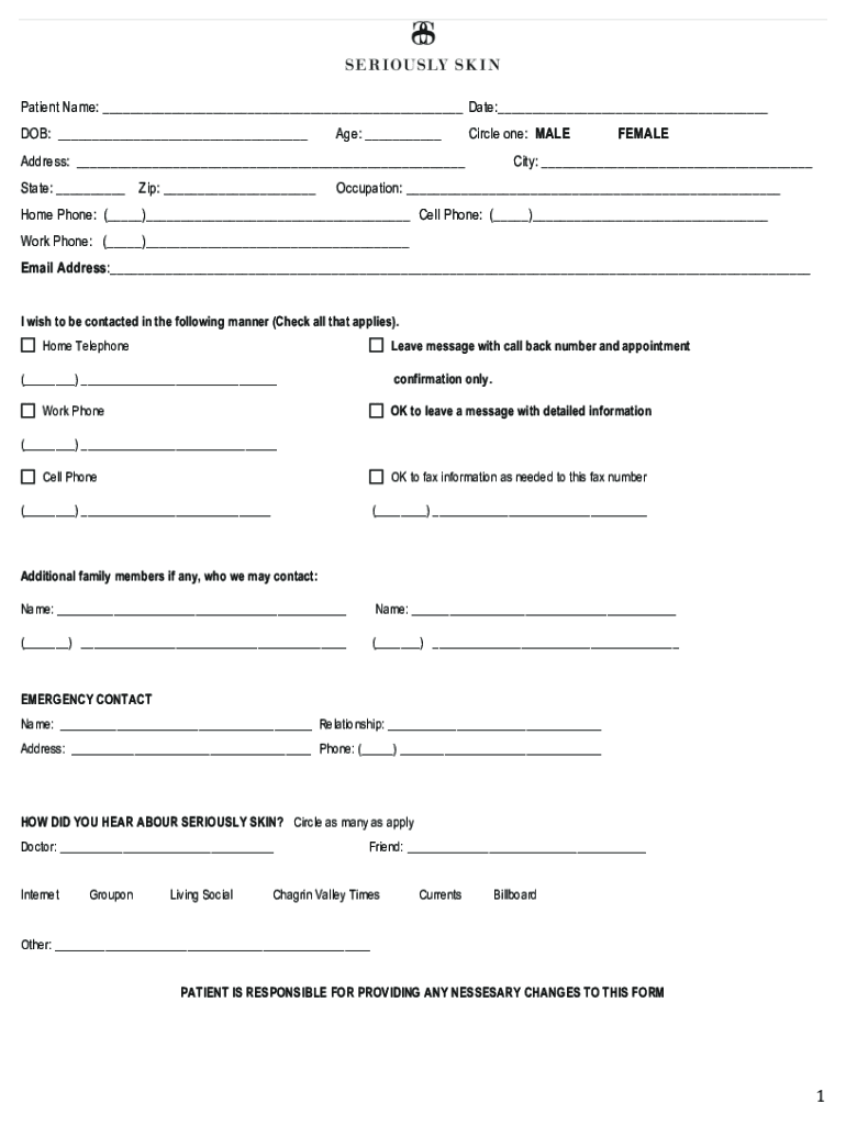Fillable Online Patient Info Form Bradenton - Home - veriMED Health ...