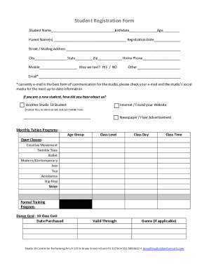 Fillable Online Student Registration / Online Student Registration50+ Student Registration ...