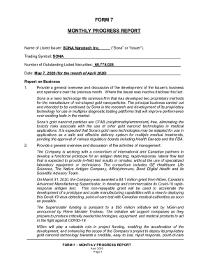 Fillable Online CSE Form 7 - April 2020 Monthly Progress Report - SONA ...