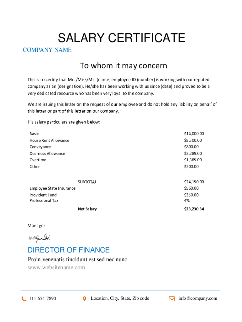 Fillable Online How To Write A Salary Certificate: Sample and Format ...