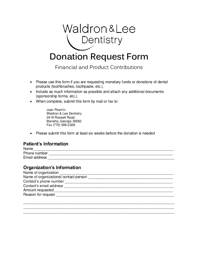 Fillable Online FREE 12+ Sample Donation Request Forms in ...