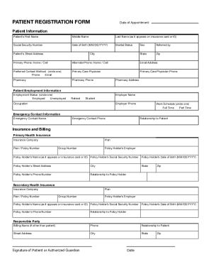 Fillable Online Patient Registration Form - ENT Fax Email Print - pdfFiller