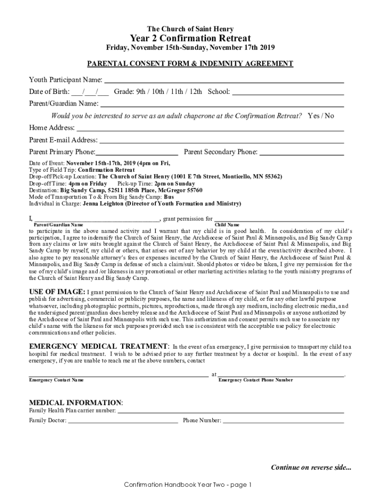 Fillable Online PARENT / GUARDIAN CONSENT FORM AND LIABILITY ... Fax Email Print - pdfFiller