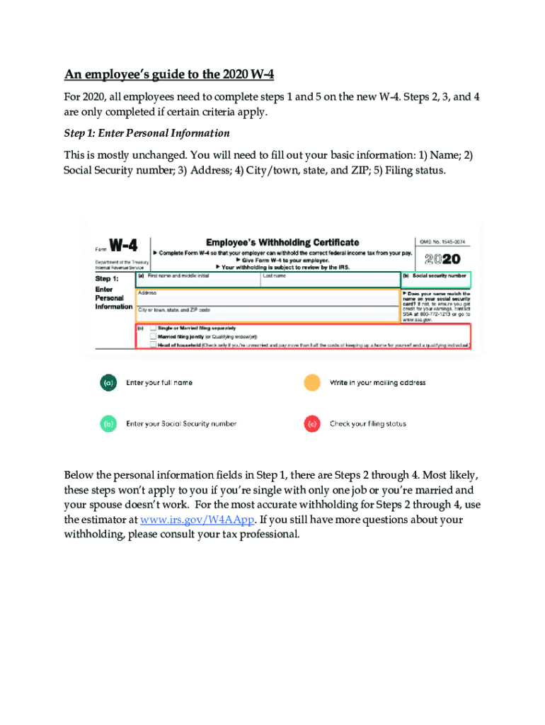 Fillable Online 2020 Form W-4 - Internal Revenue ServiceIRS 2020 Form W ...