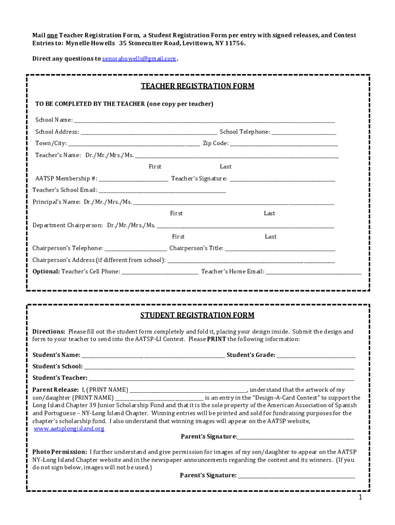 Fillable Online TEACHER REGISTRATION FORM - WordPress.com Fax Email ...