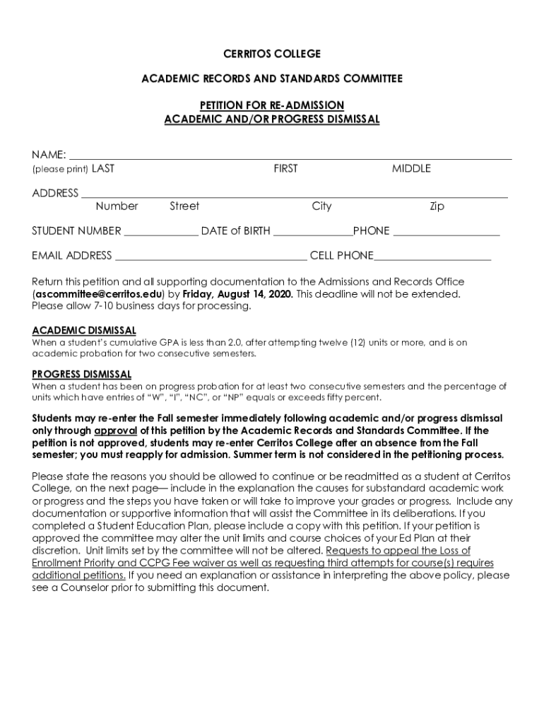 Fillable Online CERRITOS COLLEGE ACADEMIC RECORDS AND STANDARDS COMMITTEE ... Fax Email Print ...