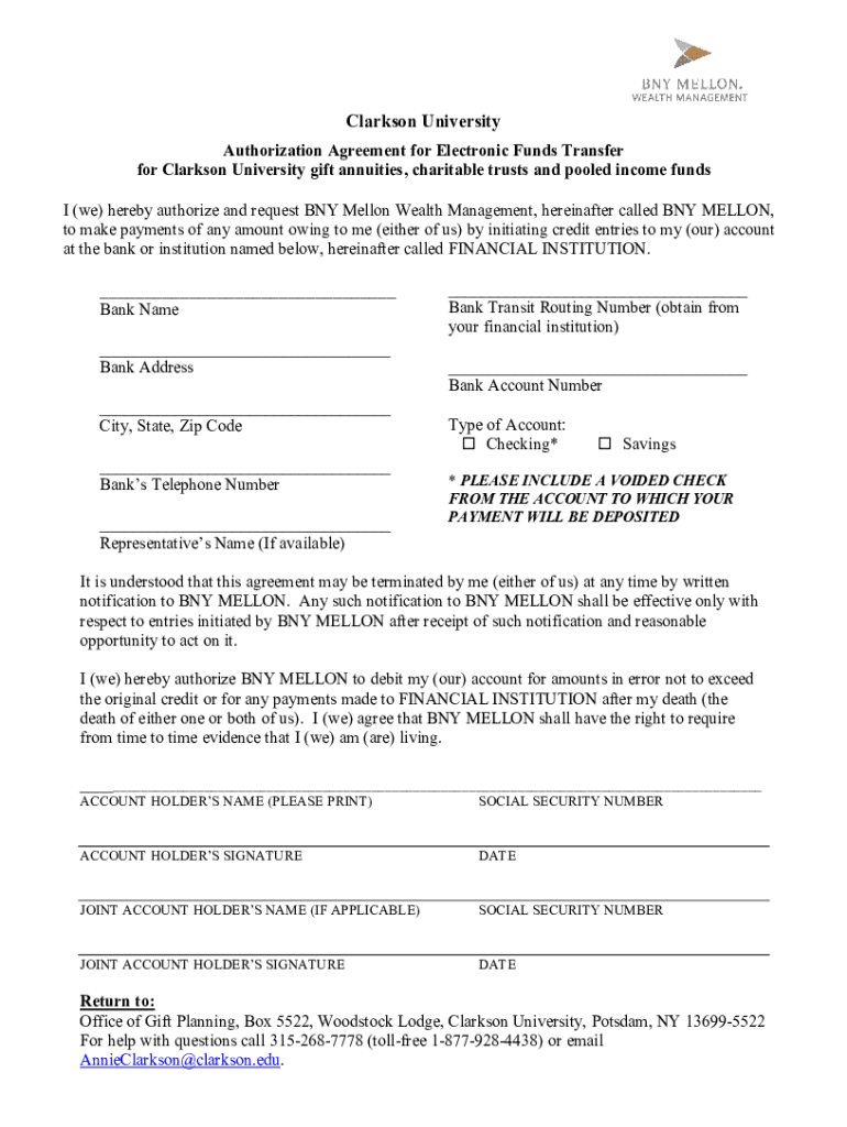 Fillable Online BNY mellon ach update-form-Transfer-funds Fax Email Print - pdfFiller