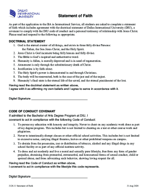 Fillable Online Personal Statement of Faith - Katherine Walden20 ...