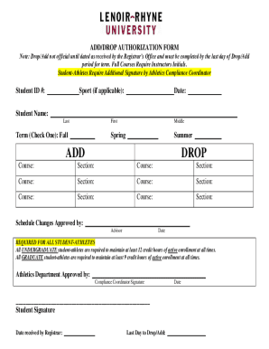 Fillable Online Add/Drop Authorization Form Fax Email Print - pdfFiller
