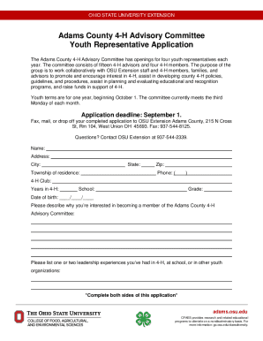 Fillable Online adams osu Forms and ApplicationsAdams - Adams County - The Ohio State ... Fax ...