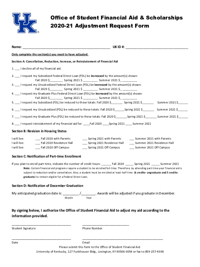 Fillable Online 2020-21 Adjustment Request Form Fax Email Print - pdfFiller